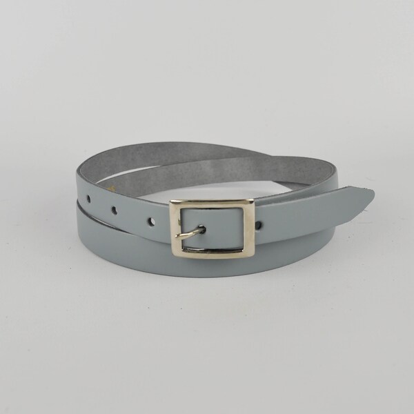 Gray Leather Belt - Etsy