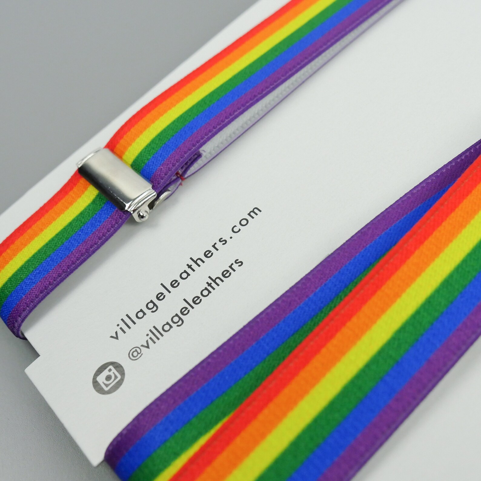Rainbow Skinny Braces // Pride Flag Elastic Clip On Braces // | Etsy