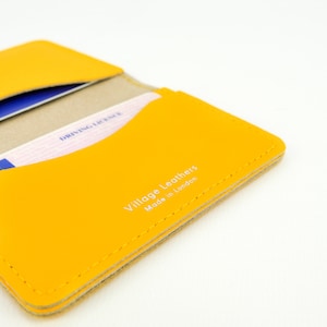 Yellow Leather Card Holder // Handmade Leather Shirt Wallet // Slim ...