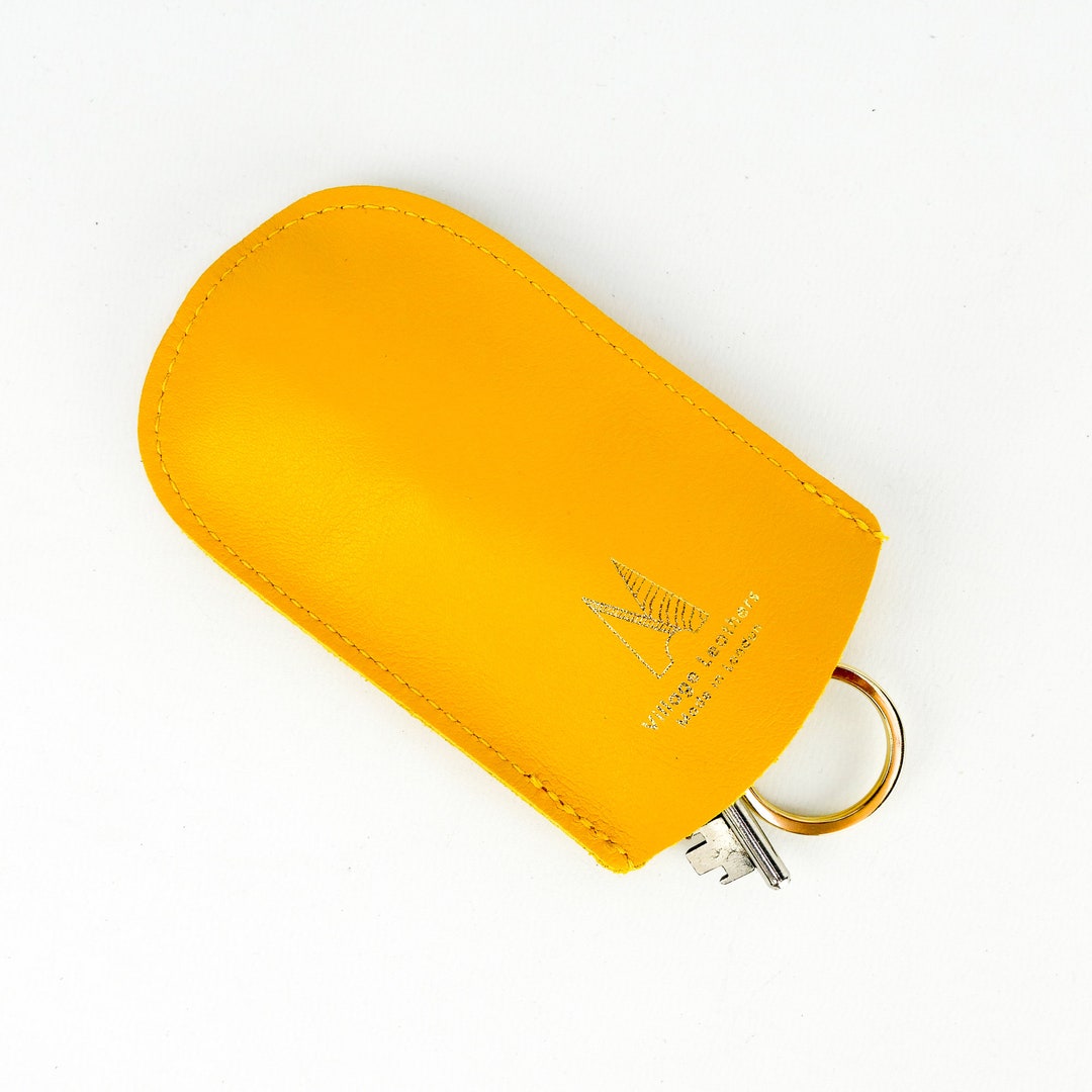 Hand Made Yellow Leather Key Holder// Small and Soft Bell Key // Roam ...