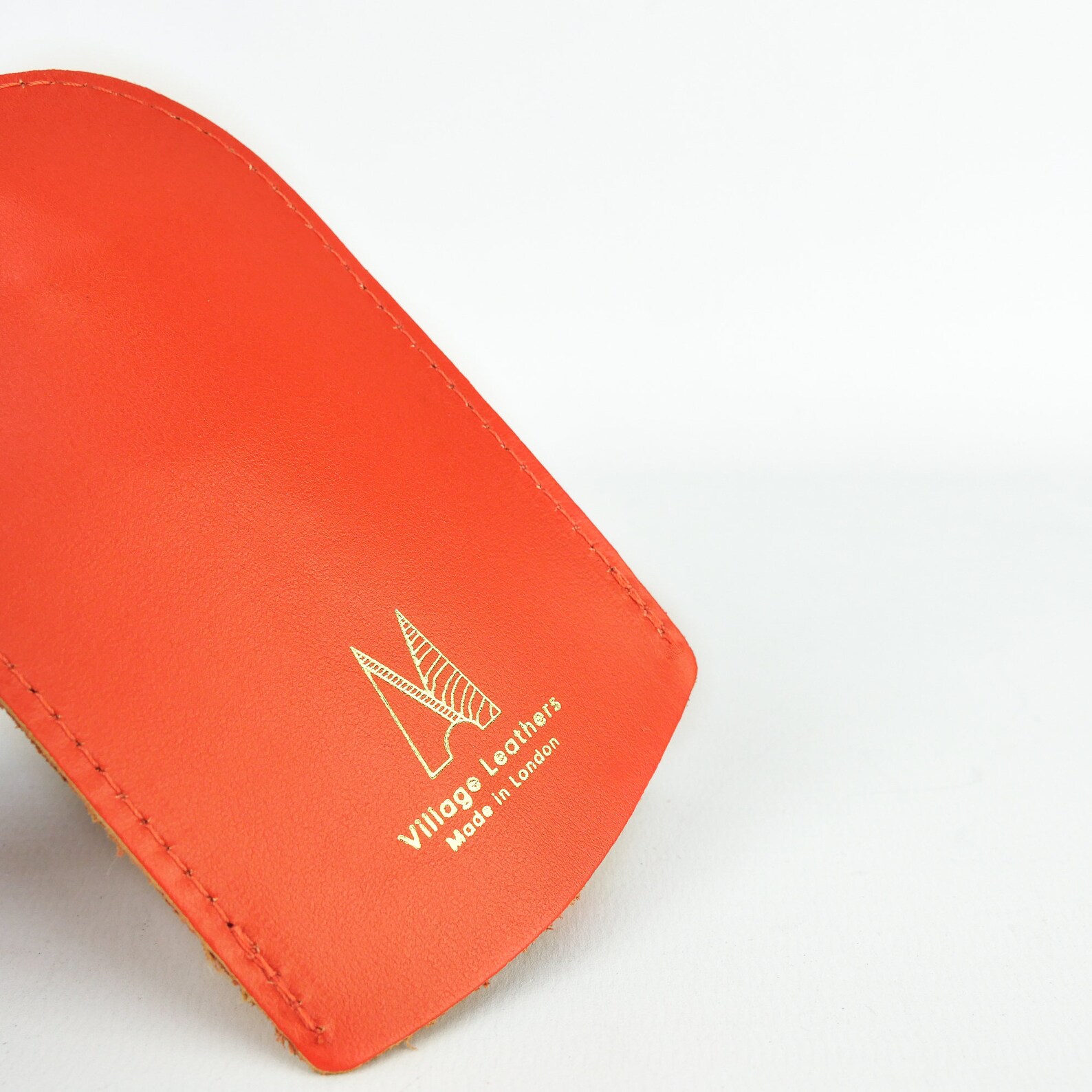 Hand Made Orange Leather Key Holder// Small and Soft Tangerine Bell Key ...