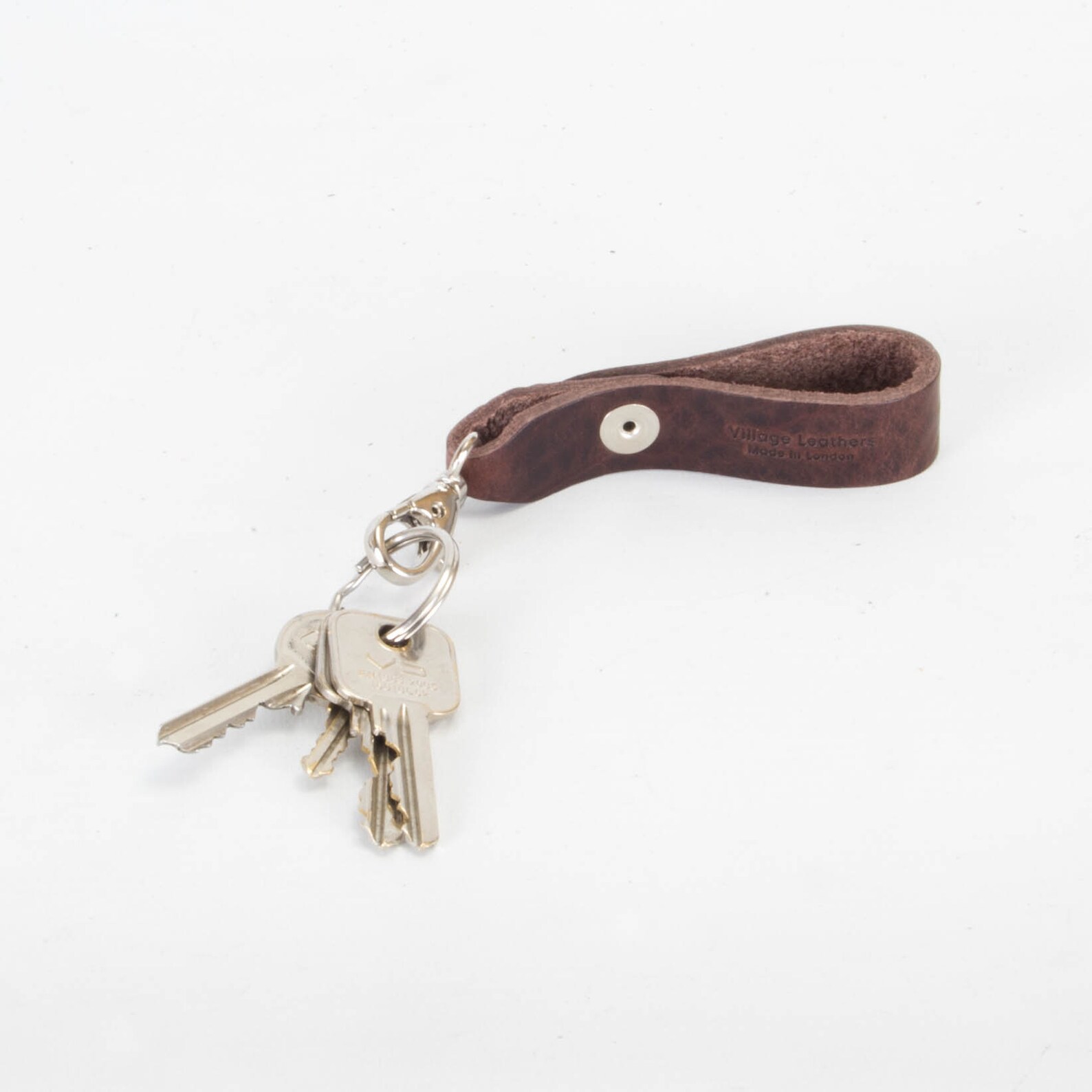 Handmade Brown Leather Belt Loop Key Holder, Vegetable Tanned, Quick ...