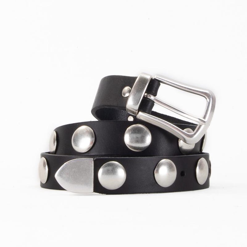 Studded Leather Belt - Etsy
