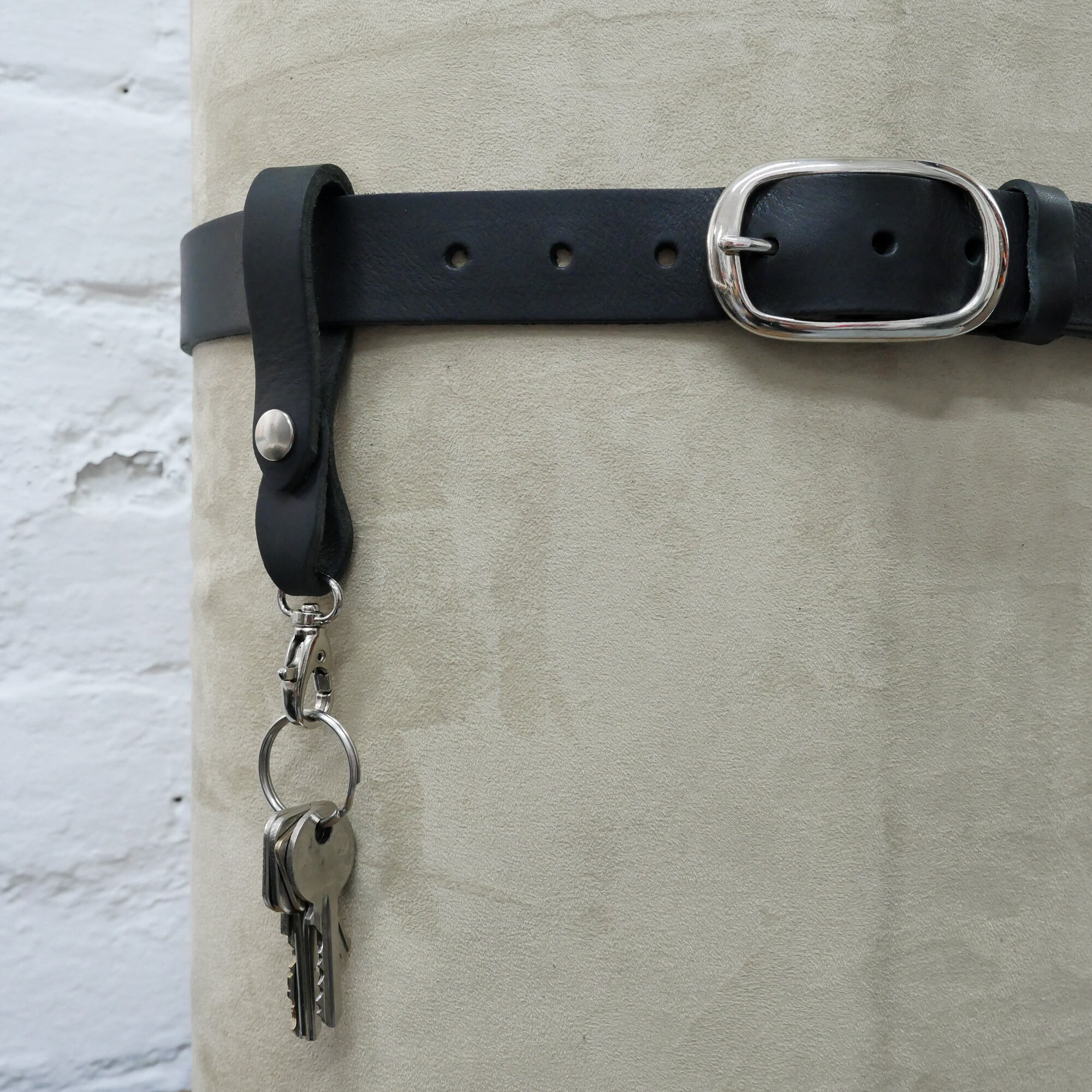 Black Leather Belt Loop Key Ring - Etsy UK