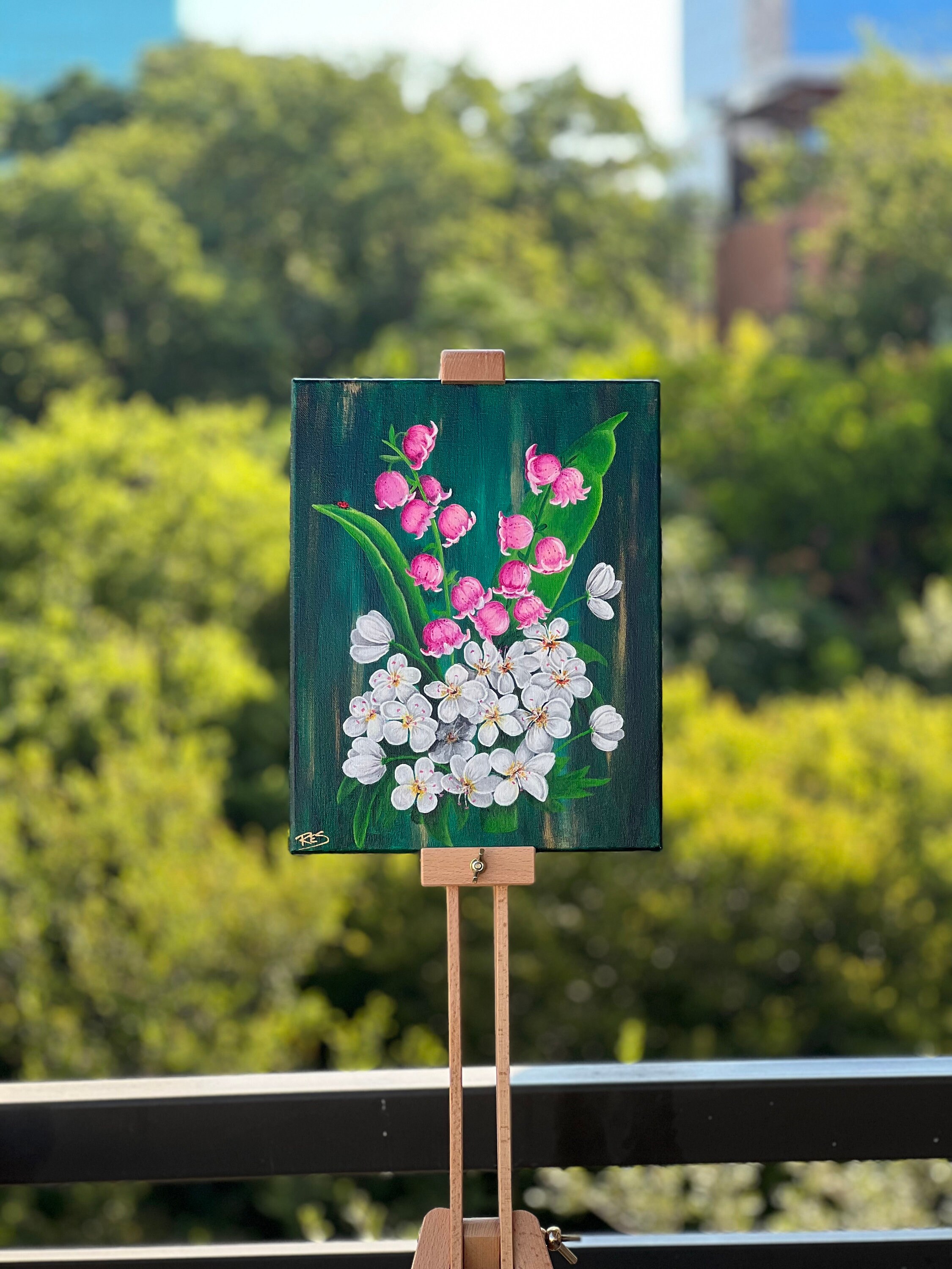 May Birth Flowers Acrylic Painting: Lily of the Valley & Hawthorn - Etsy