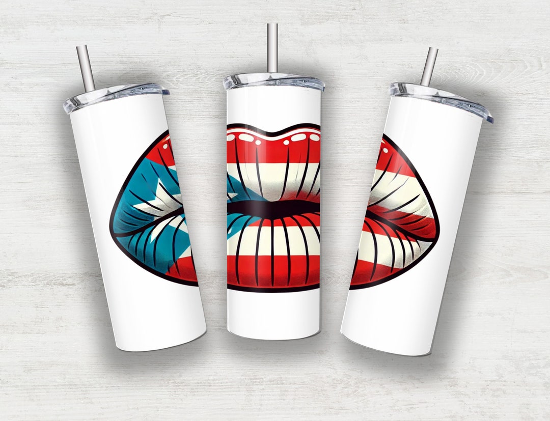 Puerto Rico Lips Filled With Flag Design | PNG for Sublimation ...