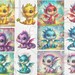 Chibi Dragon Clip Art Bundle 300 DPI PNG Digital Graphics, Adorable ...