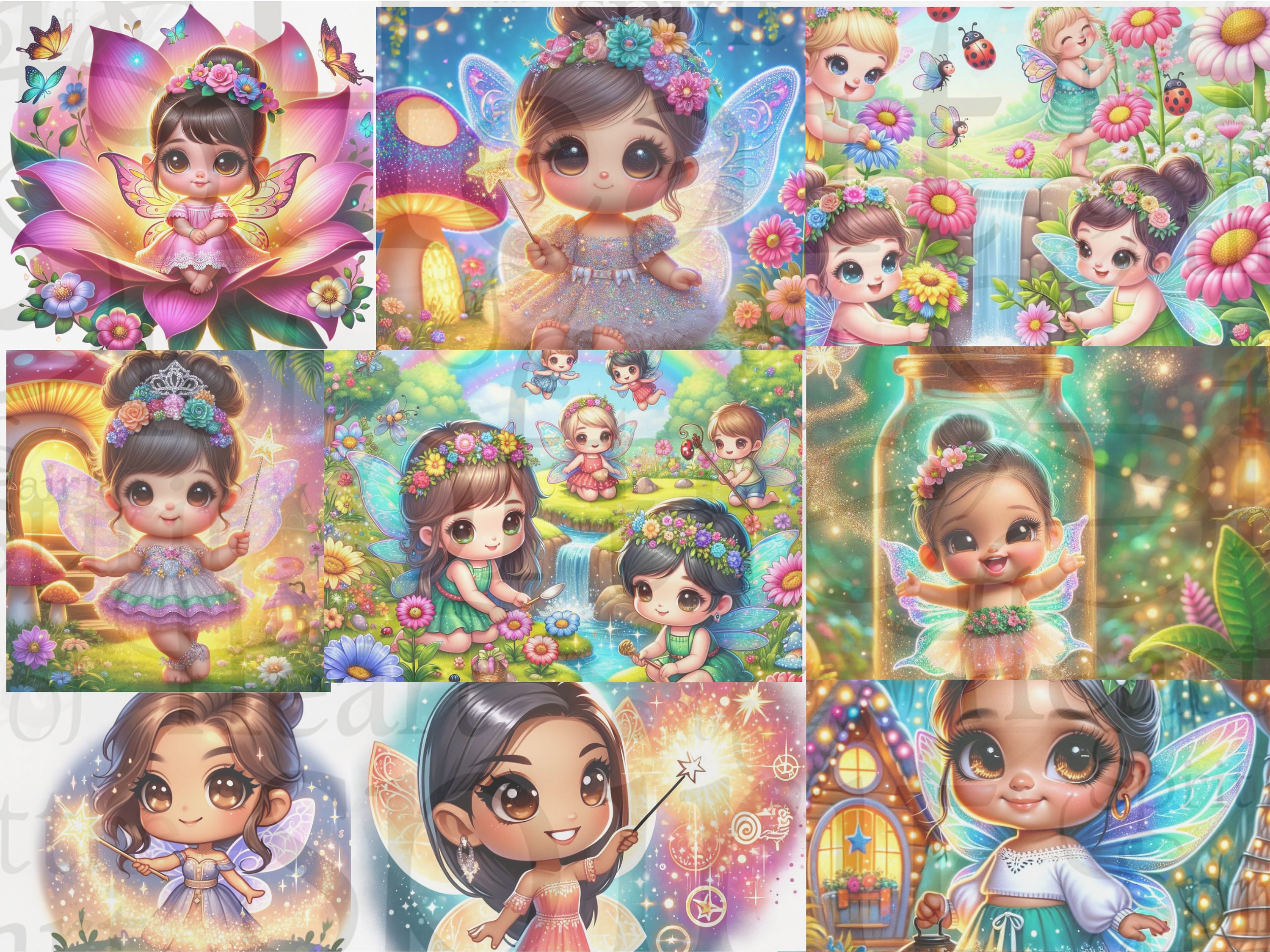 Fairy Chibi Clip Art Bundle 300 DPI PNG Digital Graphics - Etsy