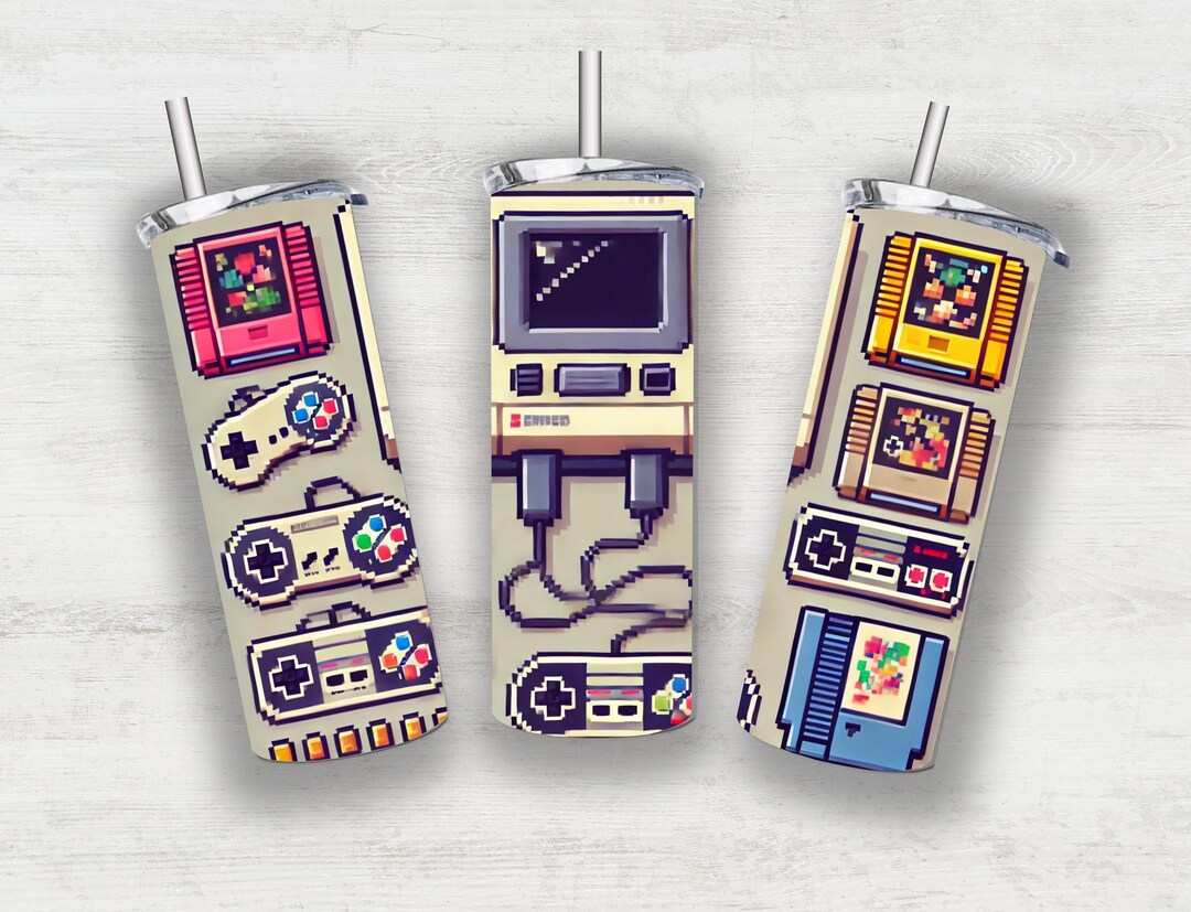 80s Video Game System Tumbler Design | Retro PNG for Sublimation ...