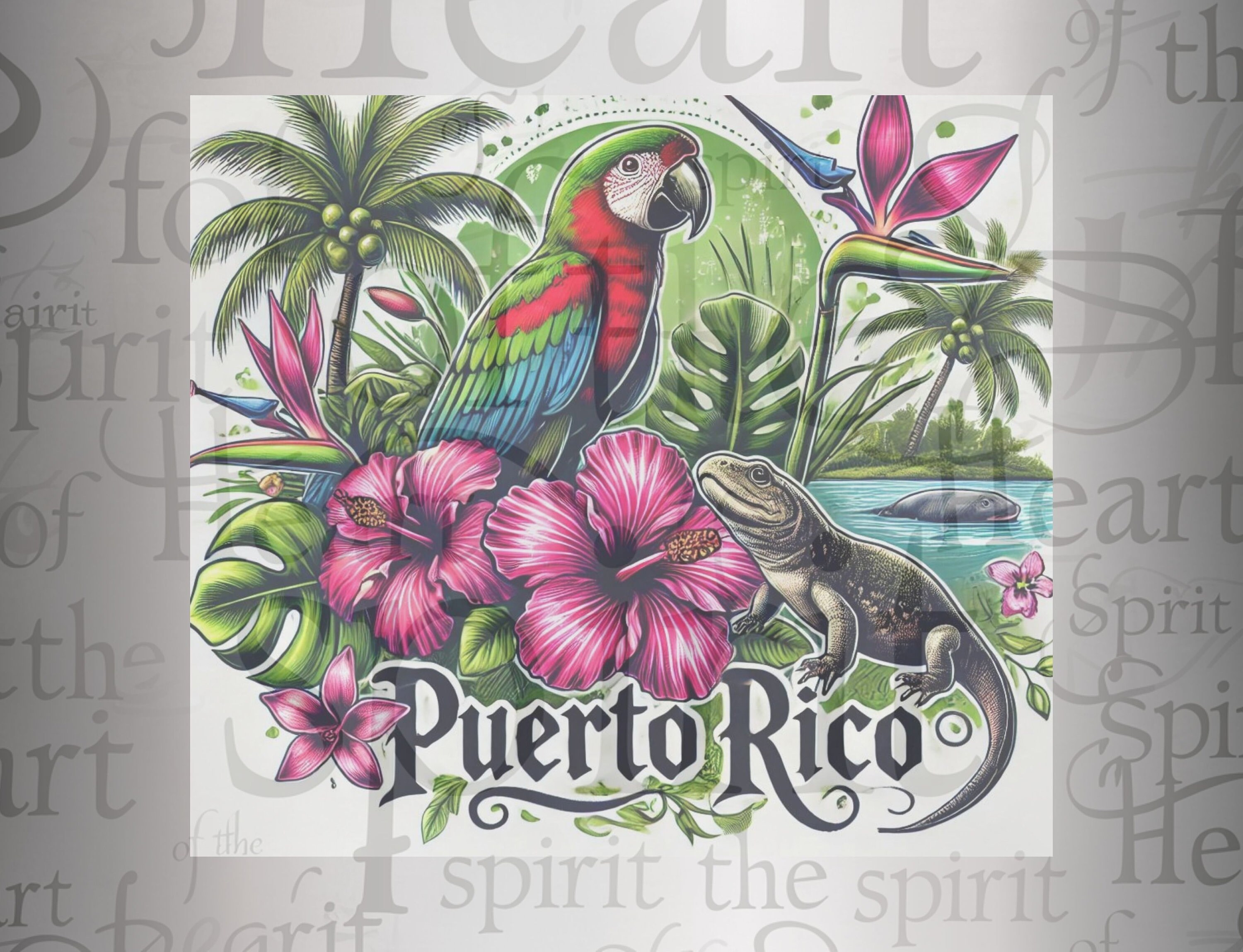 Puerto Rico Bird and Hibiscus Clipart Boricua Designs Digital Download ...