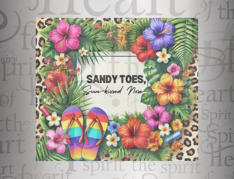 Sandy Toes Sun-kissed Nose Tumbler Clipart Digital Download PNG for ...