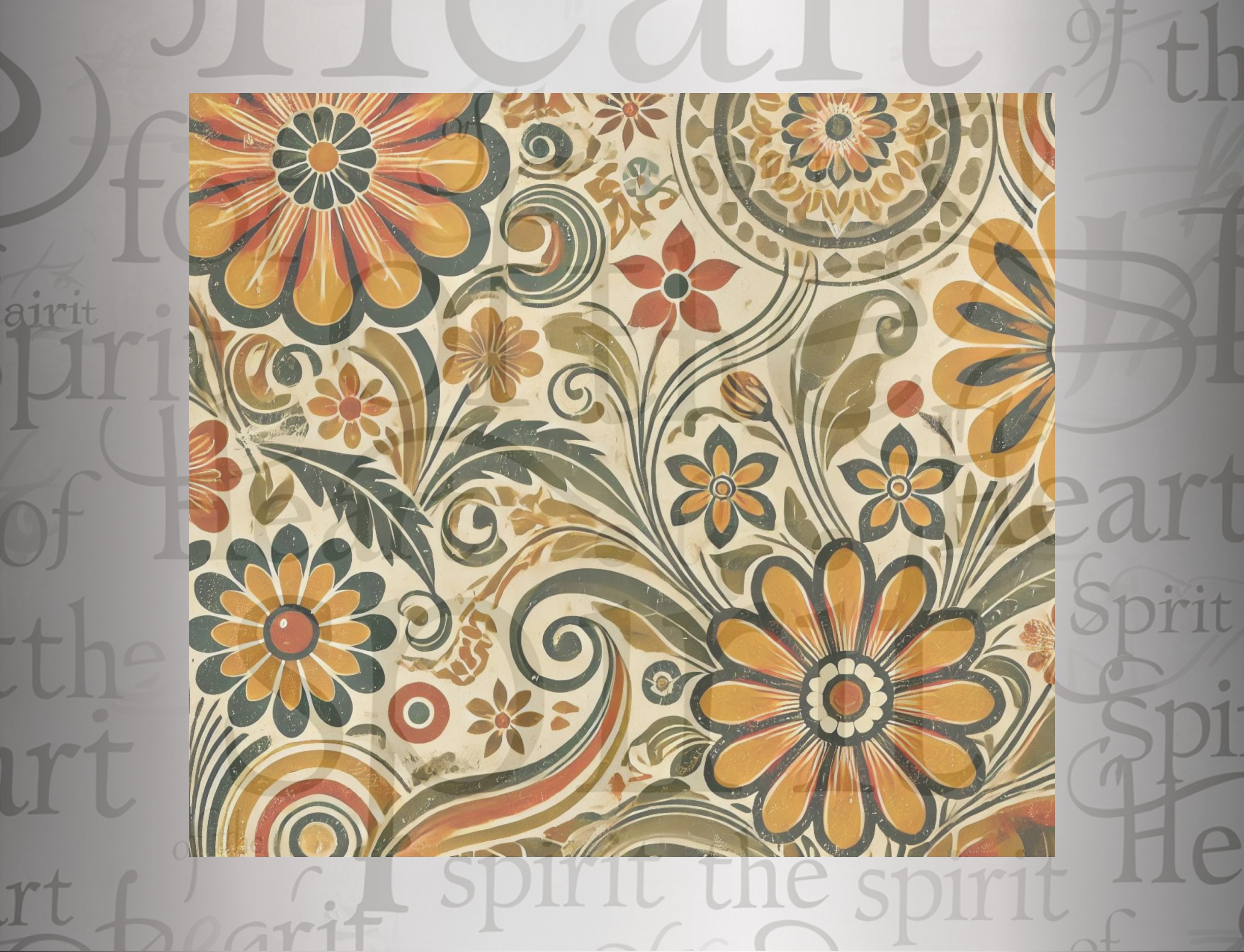 1970s Retro Flowers Design | PNG for Sublimation & Printable Vinyl | 20 ...