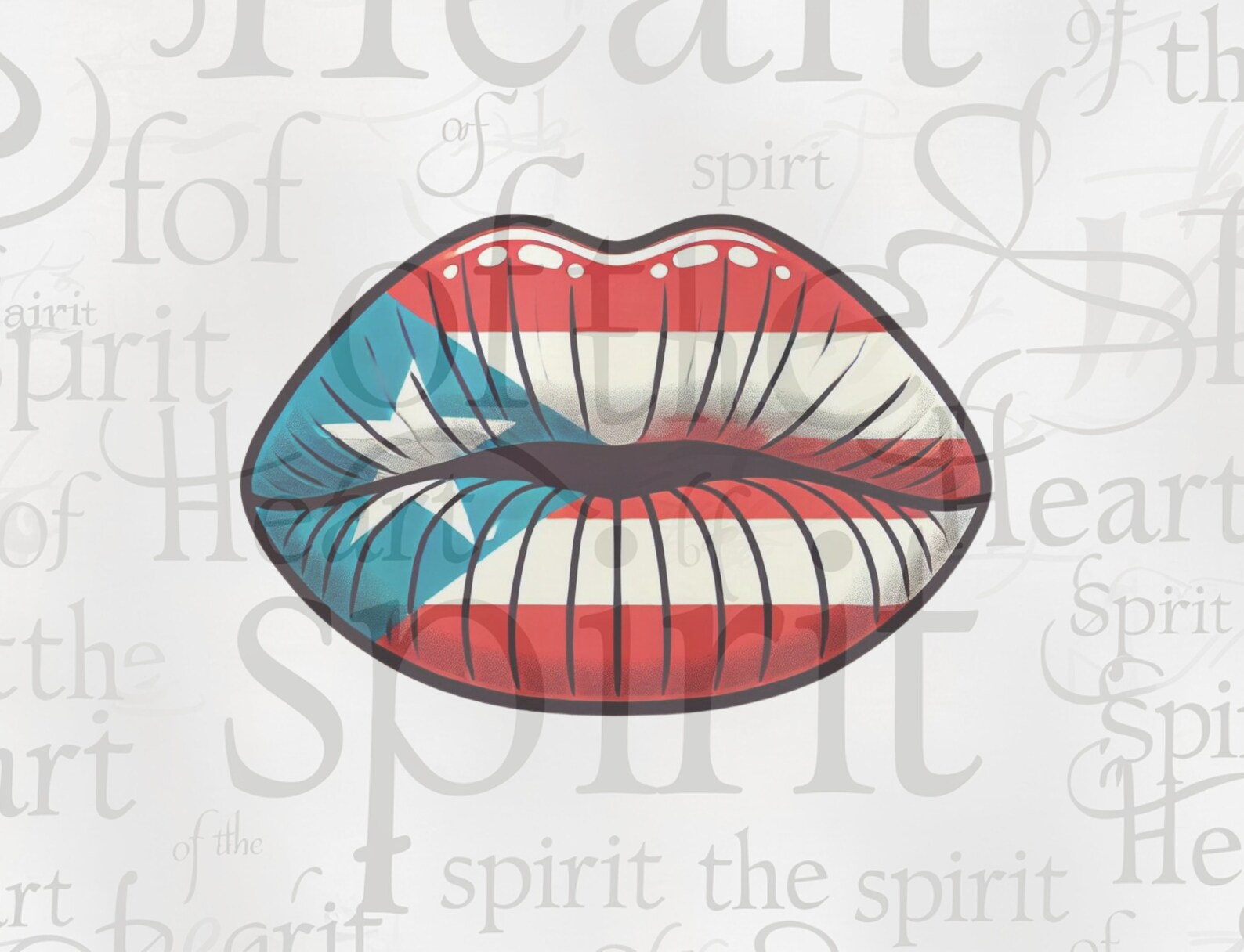 Puerto Rico Lips Filled With Flag Design | PNG for Sublimation ...