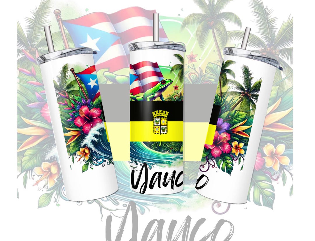 City Flag of Yauco Puerto Rico Digital Download 20 Oz Skinny Tumbler ...