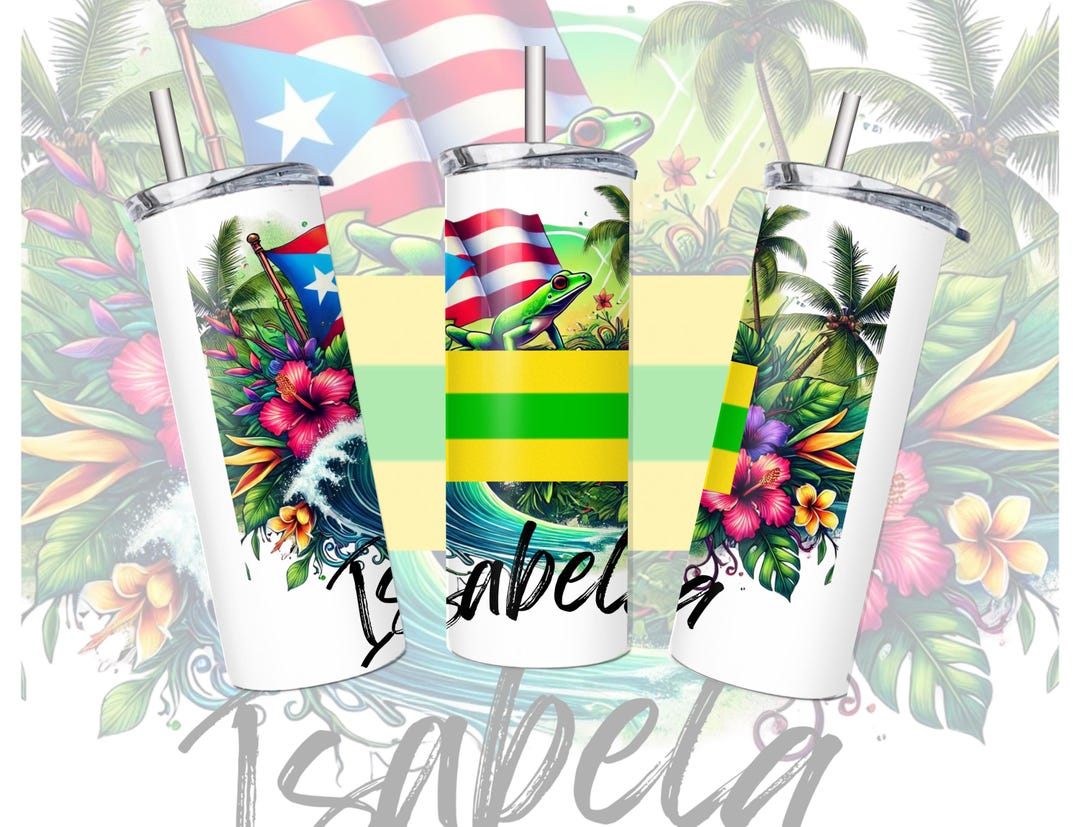 City Flag of Isabela Puerto Rico Digital Download 20 Oz Skinny Tumbler ...