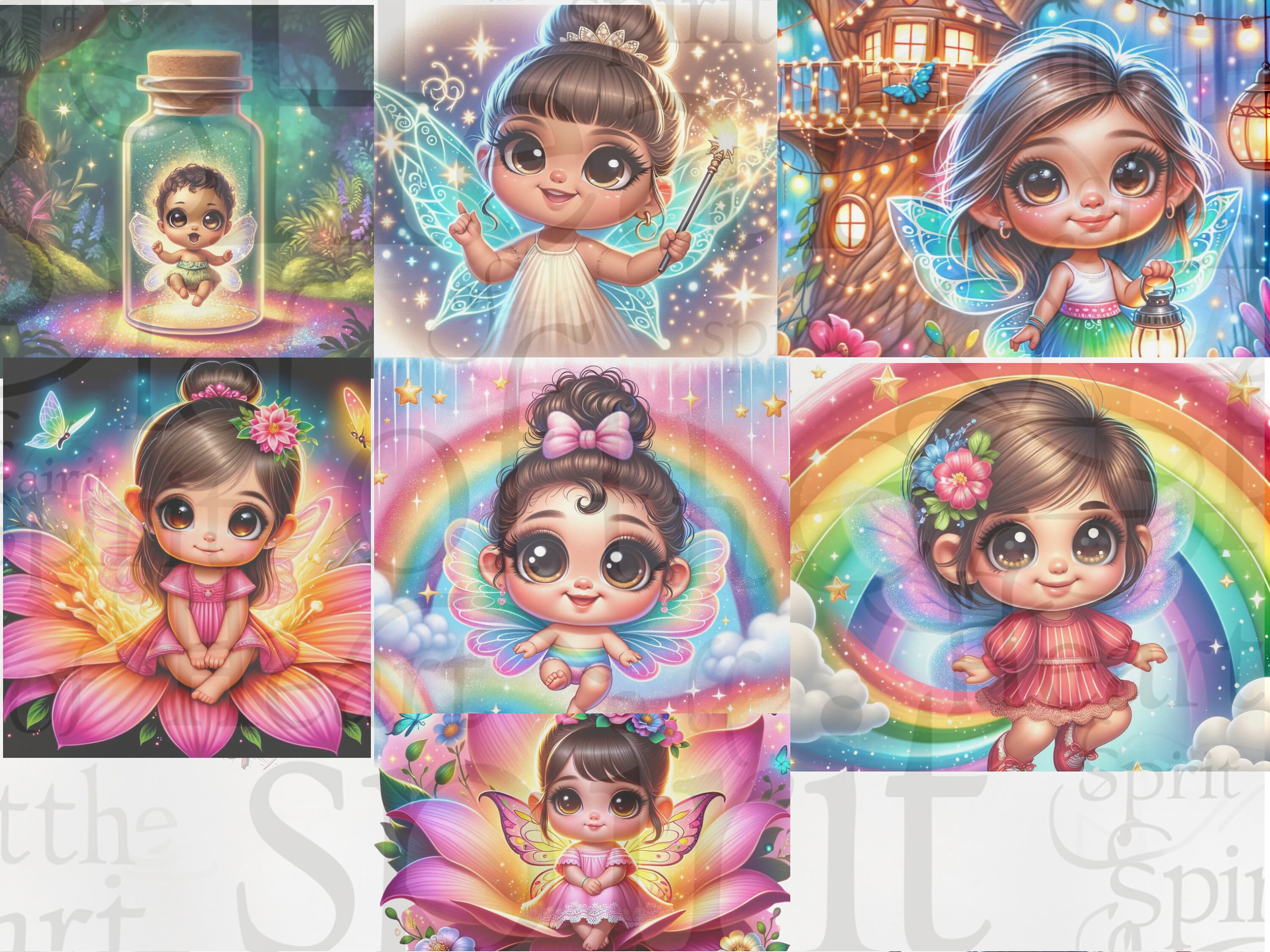 Fairy Chibi Clip Art Bundle 300 DPI PNG Digital Graphics - Etsy