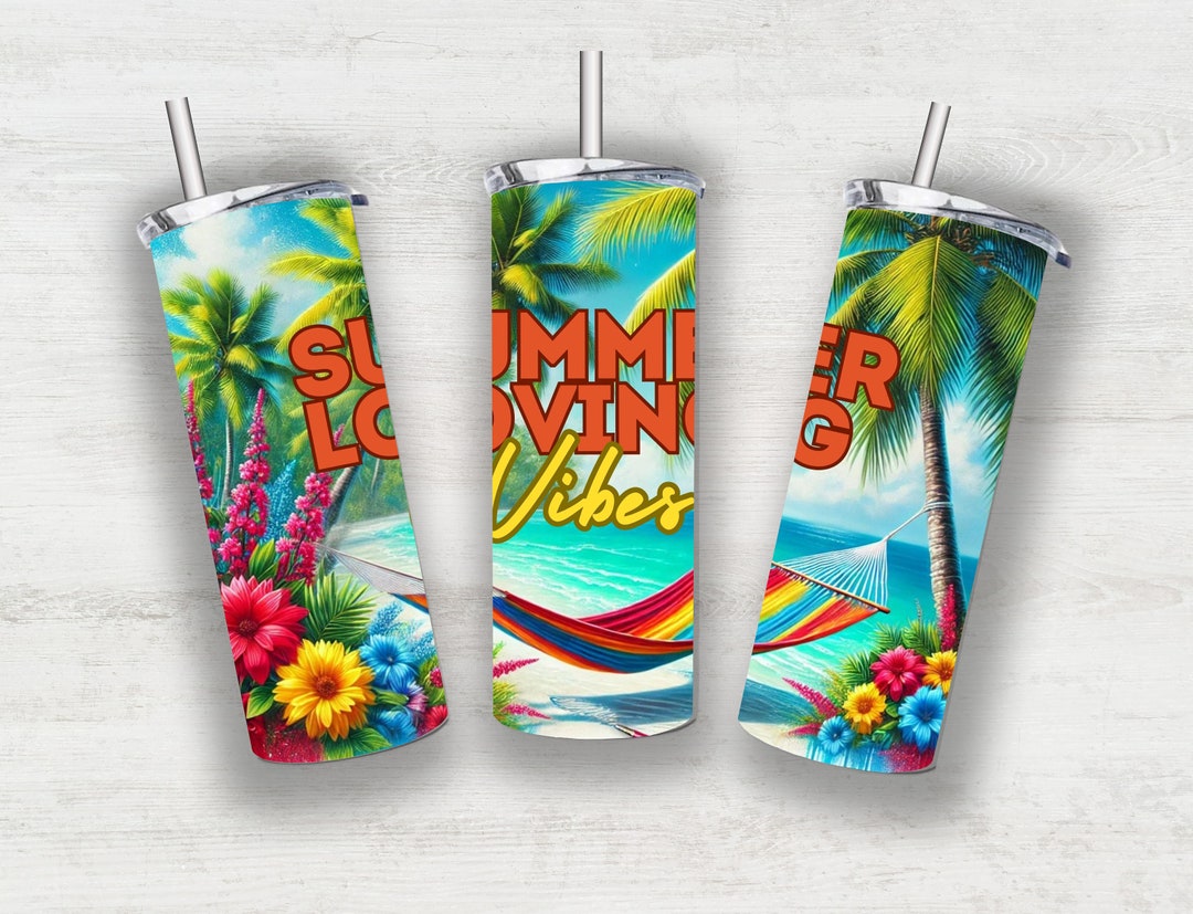 Summer Loving Vibes Tumbler Clipart Digital Download PNG for ...