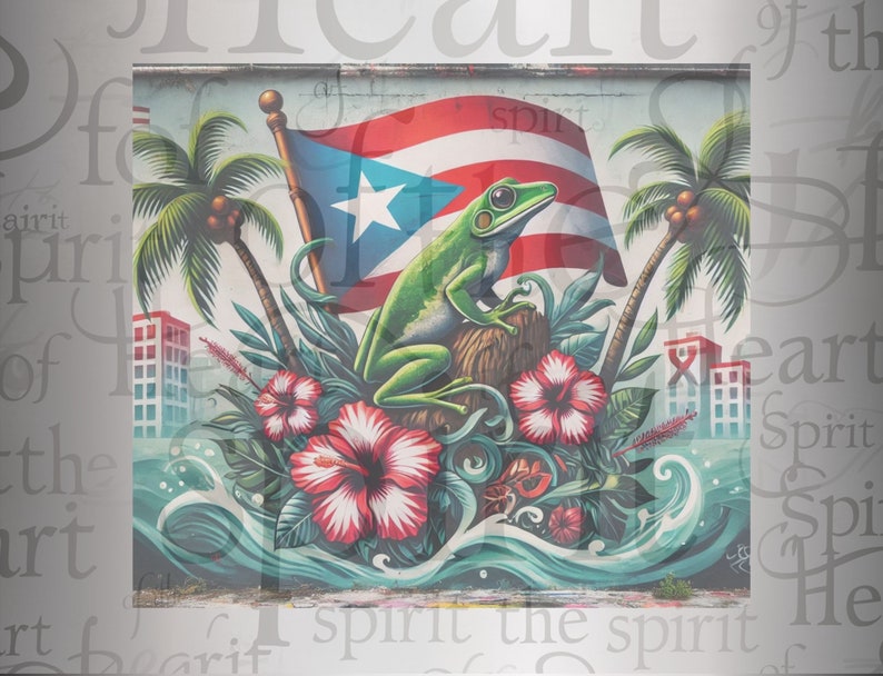 Puerto Rico Flag and Coqui Clipart | Boricua Designs | Digital Download PNG for Sublimation ...