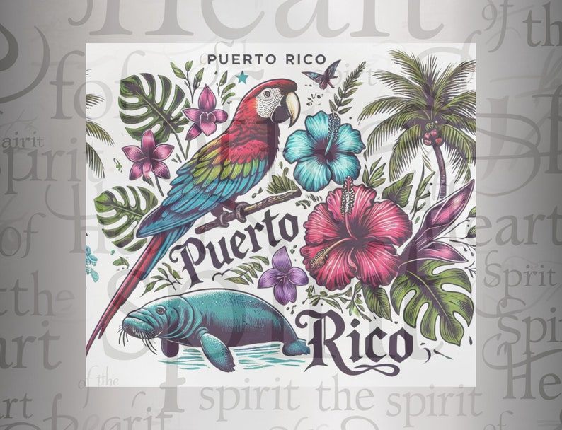 Puerto Rico Bird and Hibiscus Clipart | Boricua Designs | Digital ...