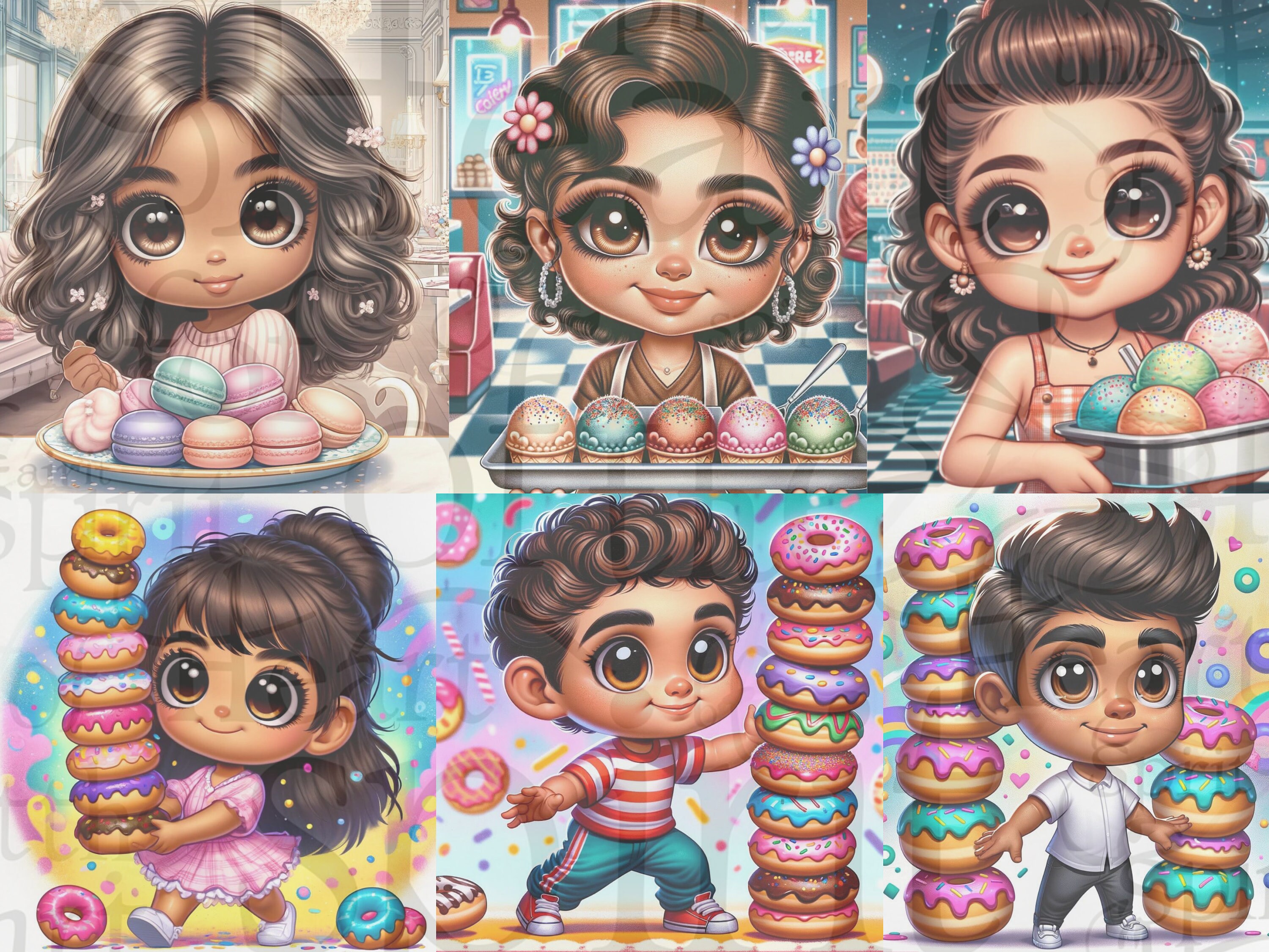 Chibi Bakery Clip Art Bundle - Adorable Digital Graphics, 300 DPI PNG ...