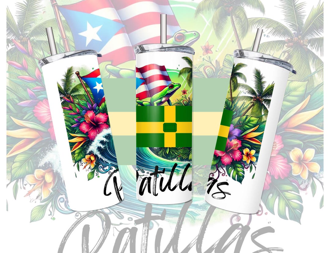 City Flag of Patillas Puerto Rico Digital Download 20 Oz Skinny Tumbler ...