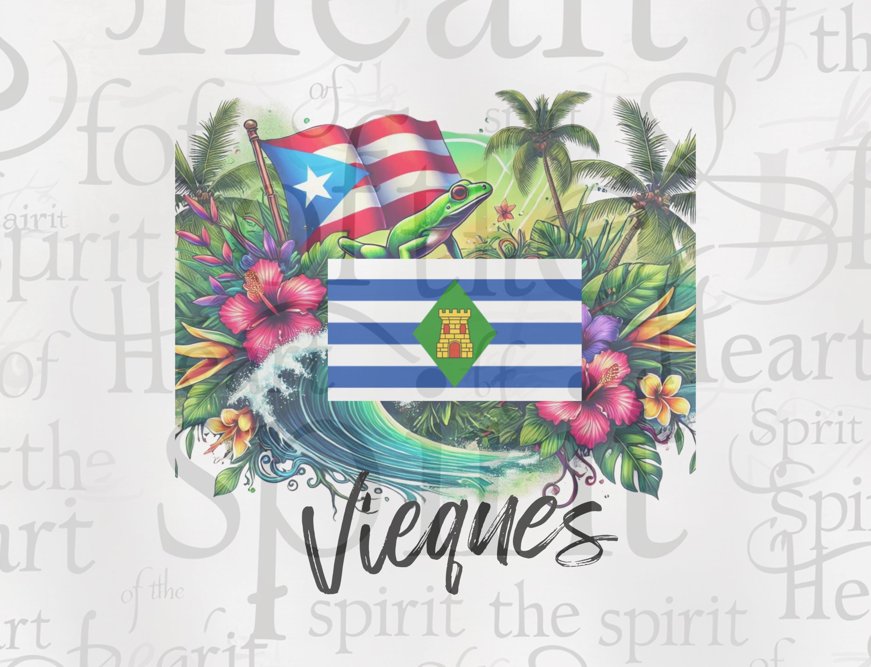 City Flag of Vieques Puerto Rico Digital Download 20 Oz Skinny Tumbler ...