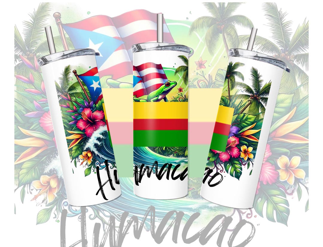 Humacao Puerto Rico Flag 20 Oz Tumbler Sublimation Design (digital ...