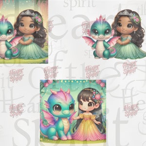 Chibi Dragon Clip Art Bundle 300 DPI PNG Digital Graphics, Adorable ...