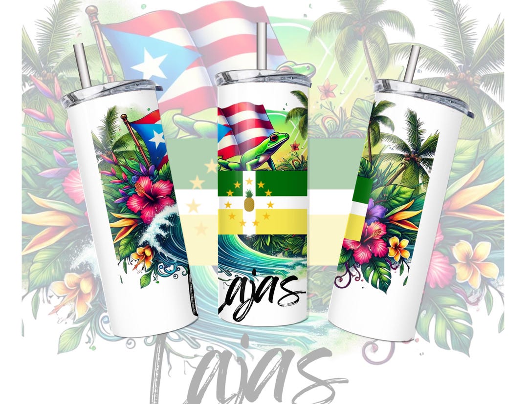 City Flag of Lajas Puerto Rico Digital Download 20 Oz Skinny Tumbler ...