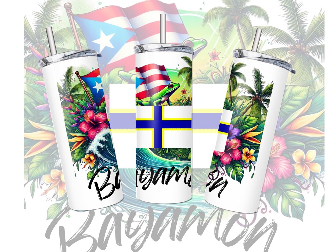 City Flag of Bayamón, Puerto Rico Digital Download 20 Oz Skinny Tumbler ...