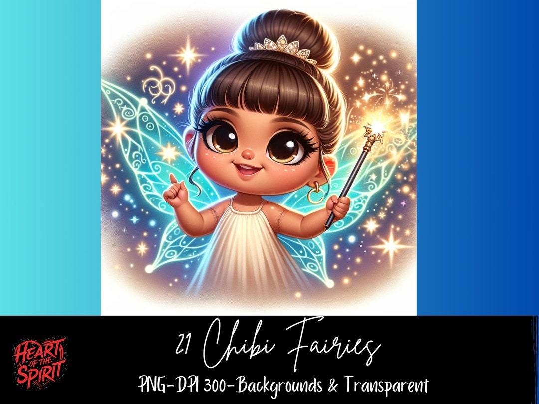 Fairy Chibi Clip Art Bundle 300 DPI PNG Digital Graphics - Etsy