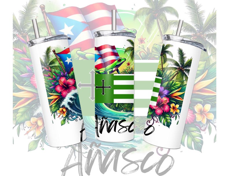 City Flag of Arecibo, Puerto Rico Digital Download 20 Oz Skinny Tumbler ...