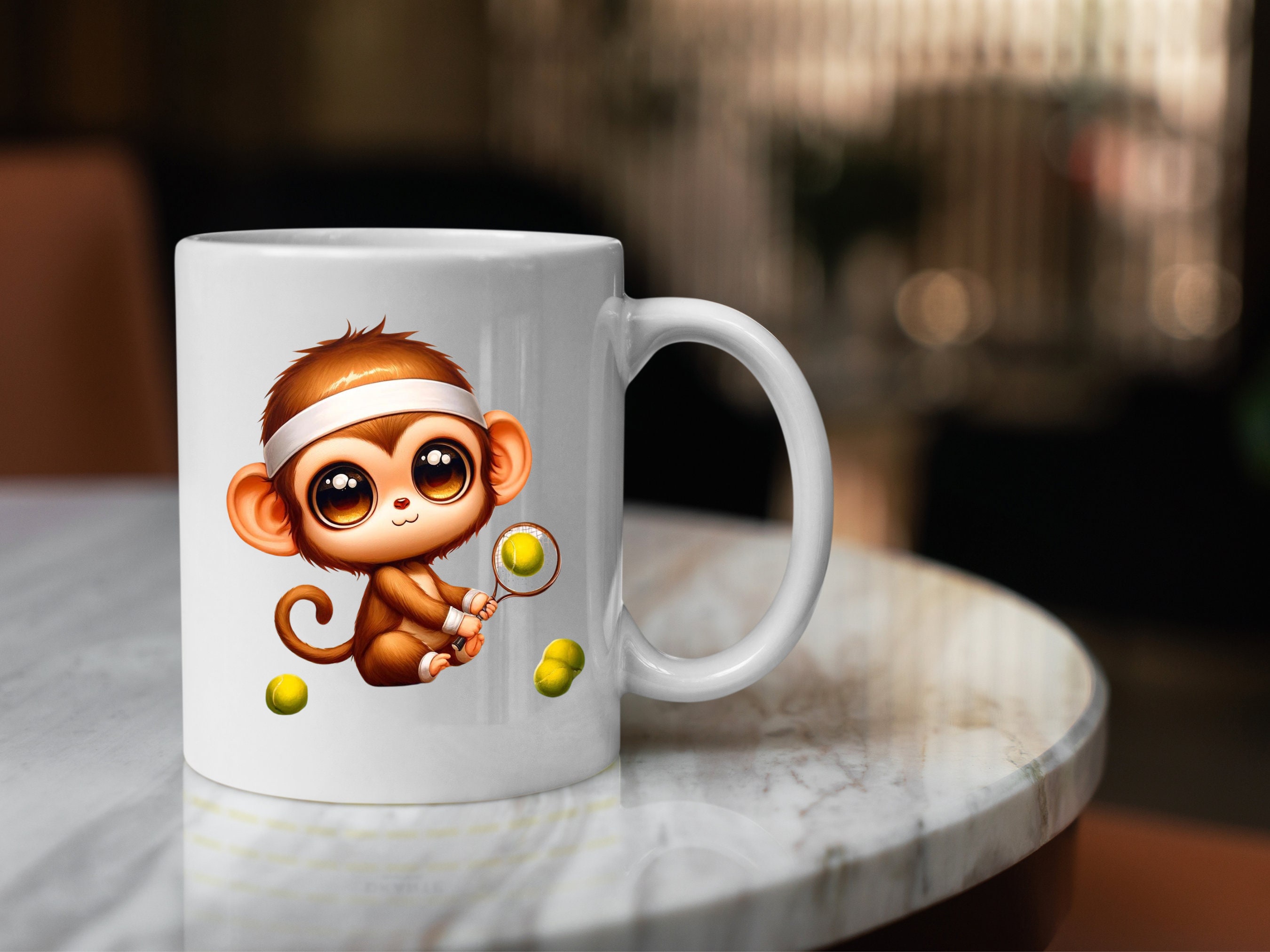 Chibi Monkey Clipart Bundle Cute Animal PNG Digital Download for Crafts ...