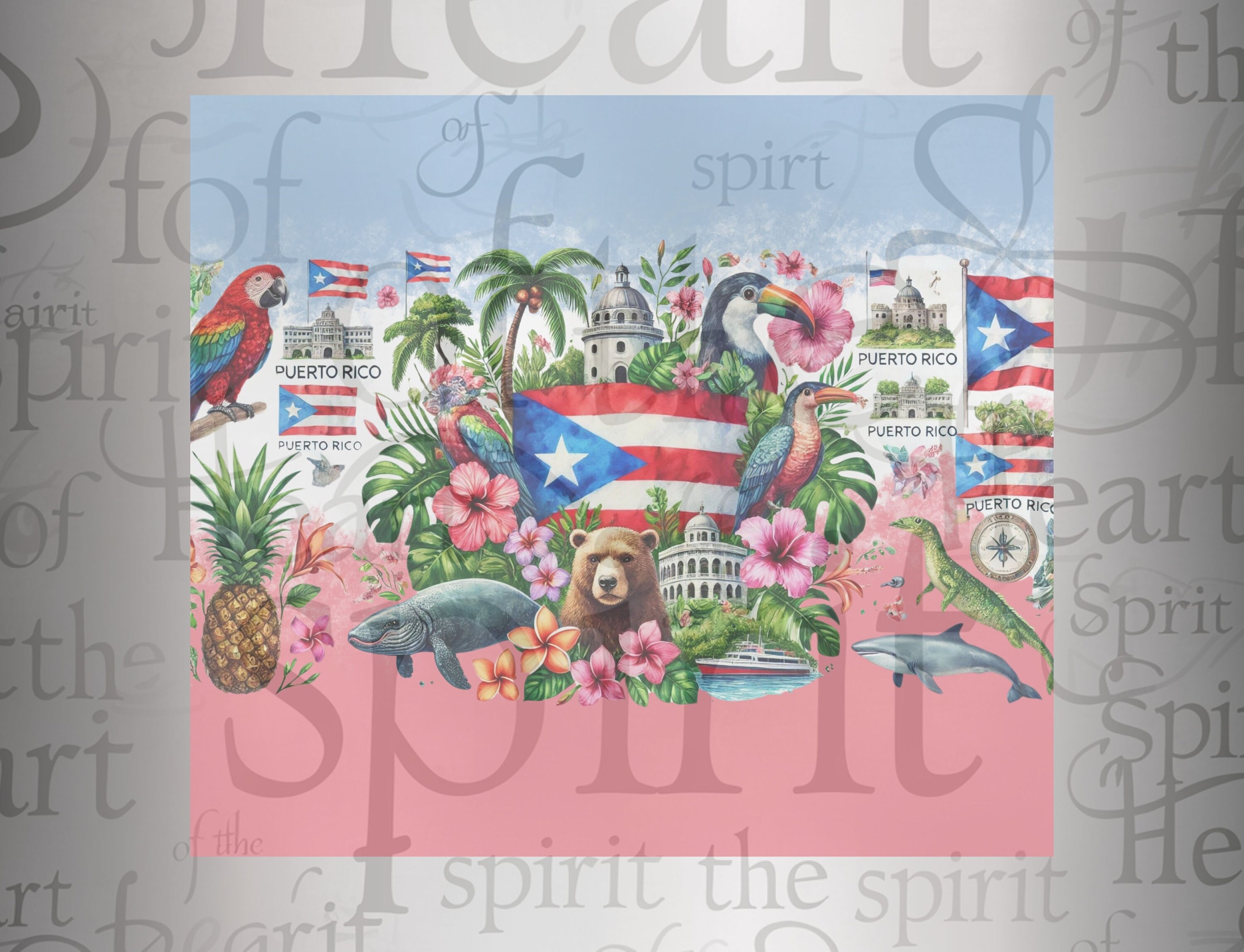 Puerto Rico Watercolor Clipart | Boricua Designs | Digital Download PNG ...