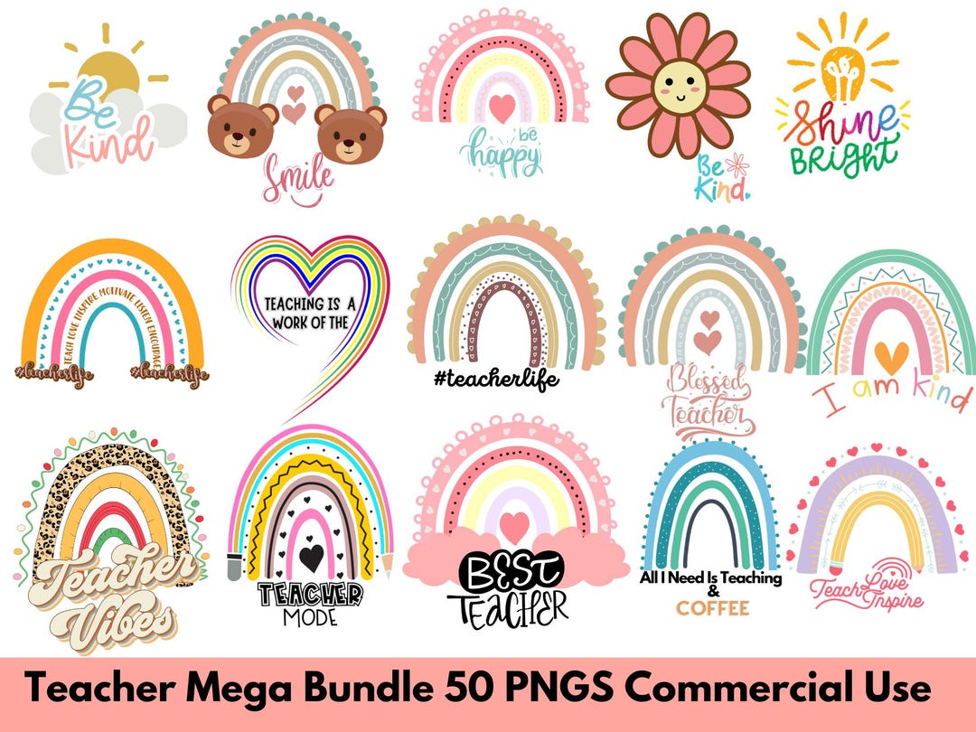 Retro Teacher PNG Bundle: Sublimation Designs (digital Download) - Etsy