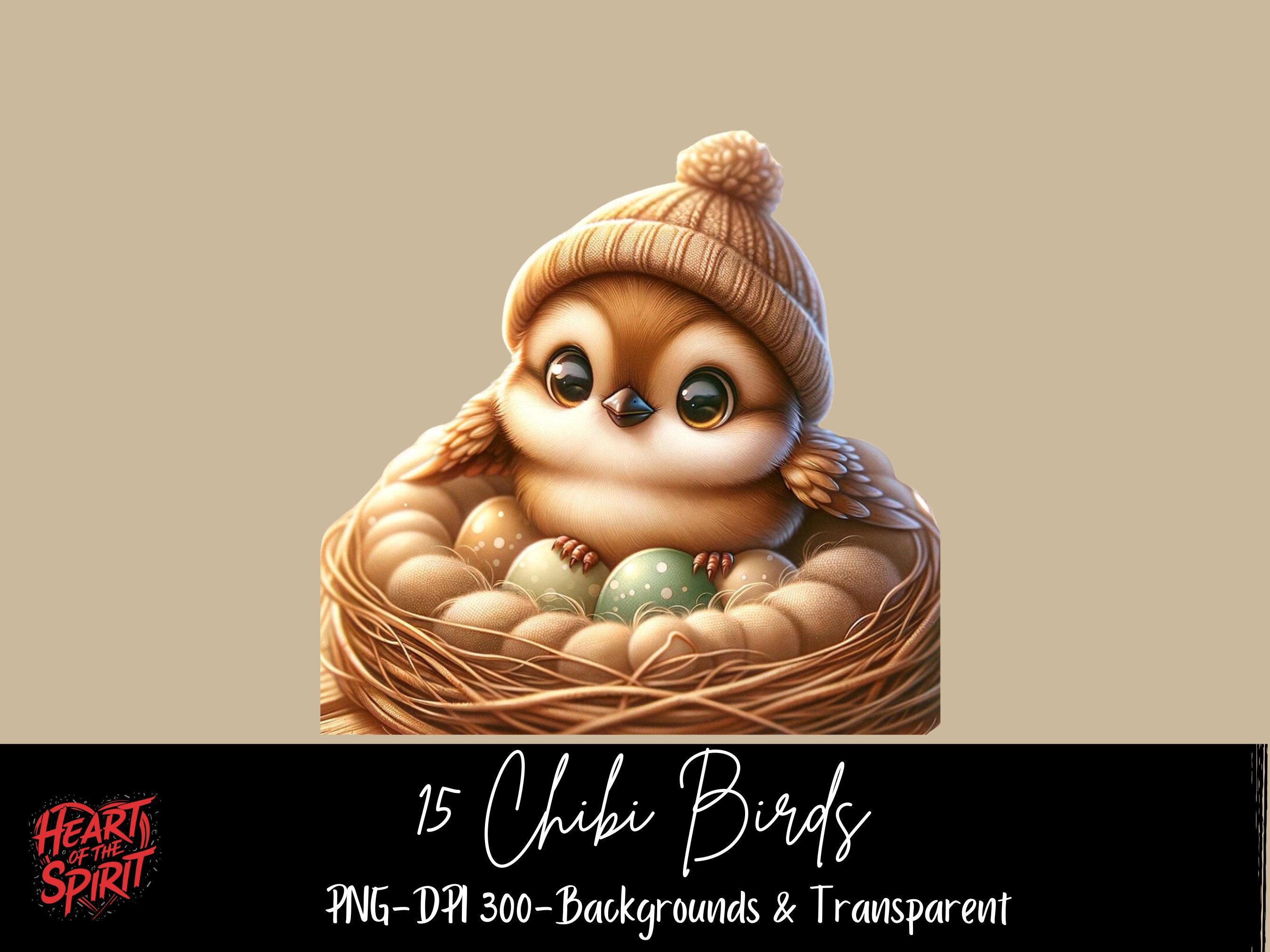 Chibi Bird Clipart Bundle | Cute Animal PNG | Digital Download for ...