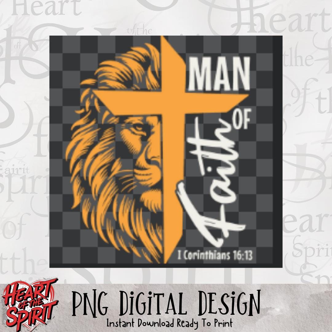 Christian Lion Faith PNG: Whimsical Religious Design (digital Download ...