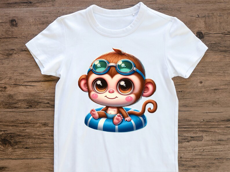 Chibi Monkey Clipart Bundle | Cute Animal PNG | Digital Download for ...