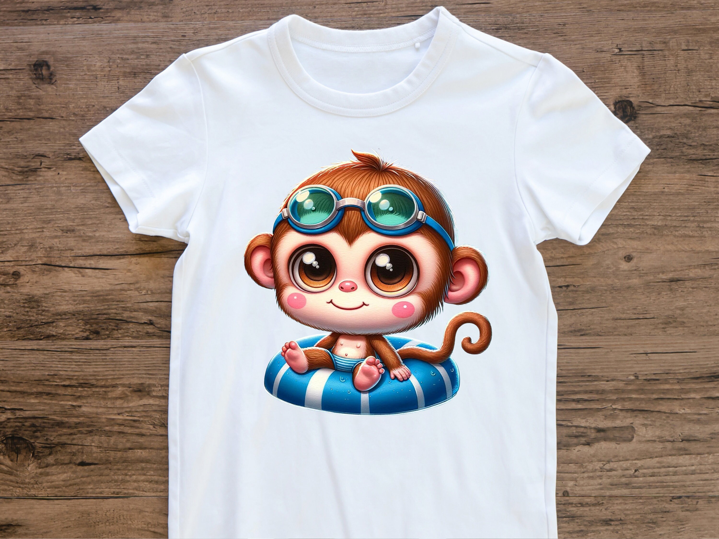 Chibi Monkey Clipart Bundle | Cute Animal PNG | Digital Download for ...