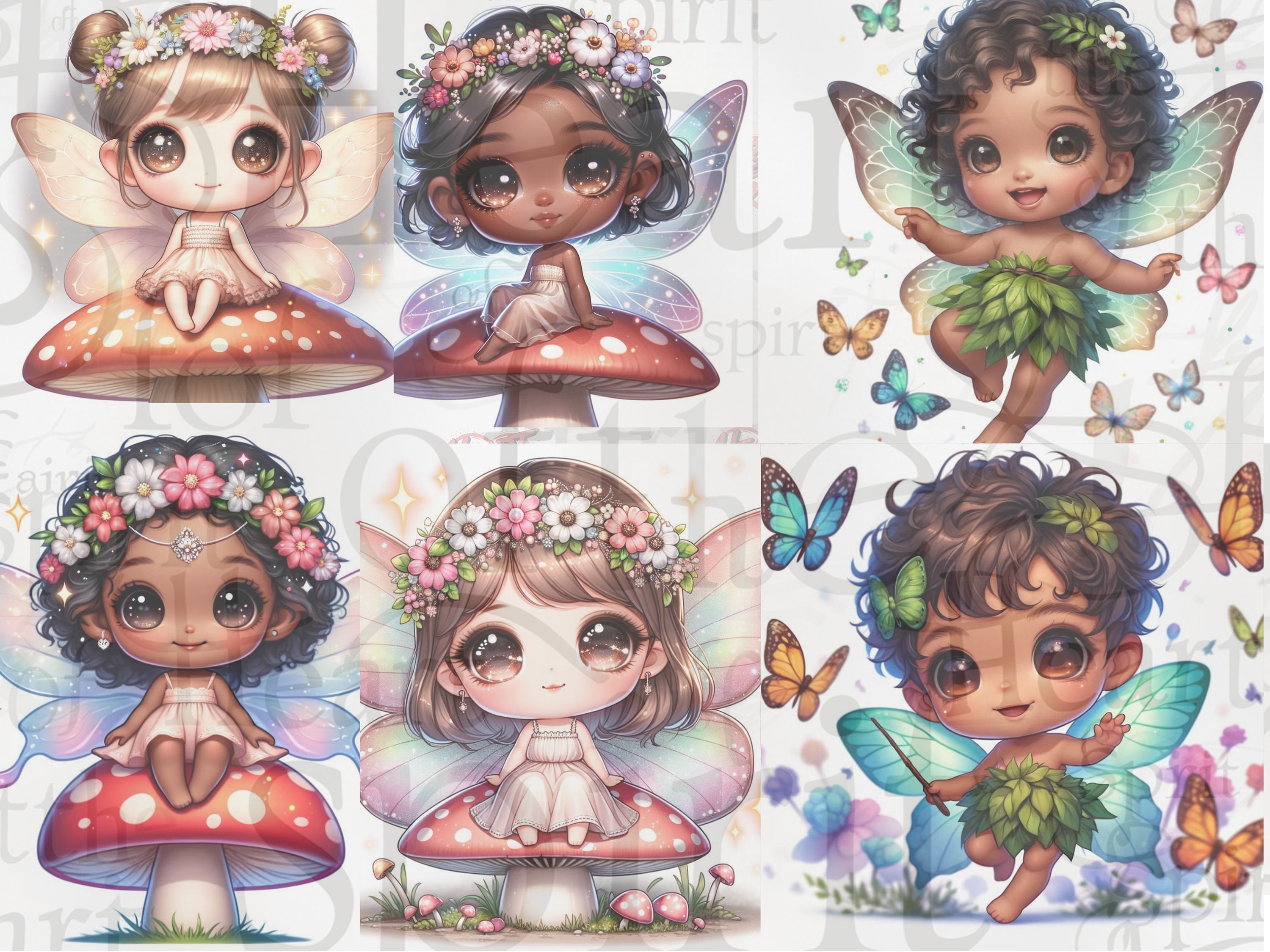 Fairy Chibi Clip Art Bundle 300 DPI PNG Digital Graphics - Etsy