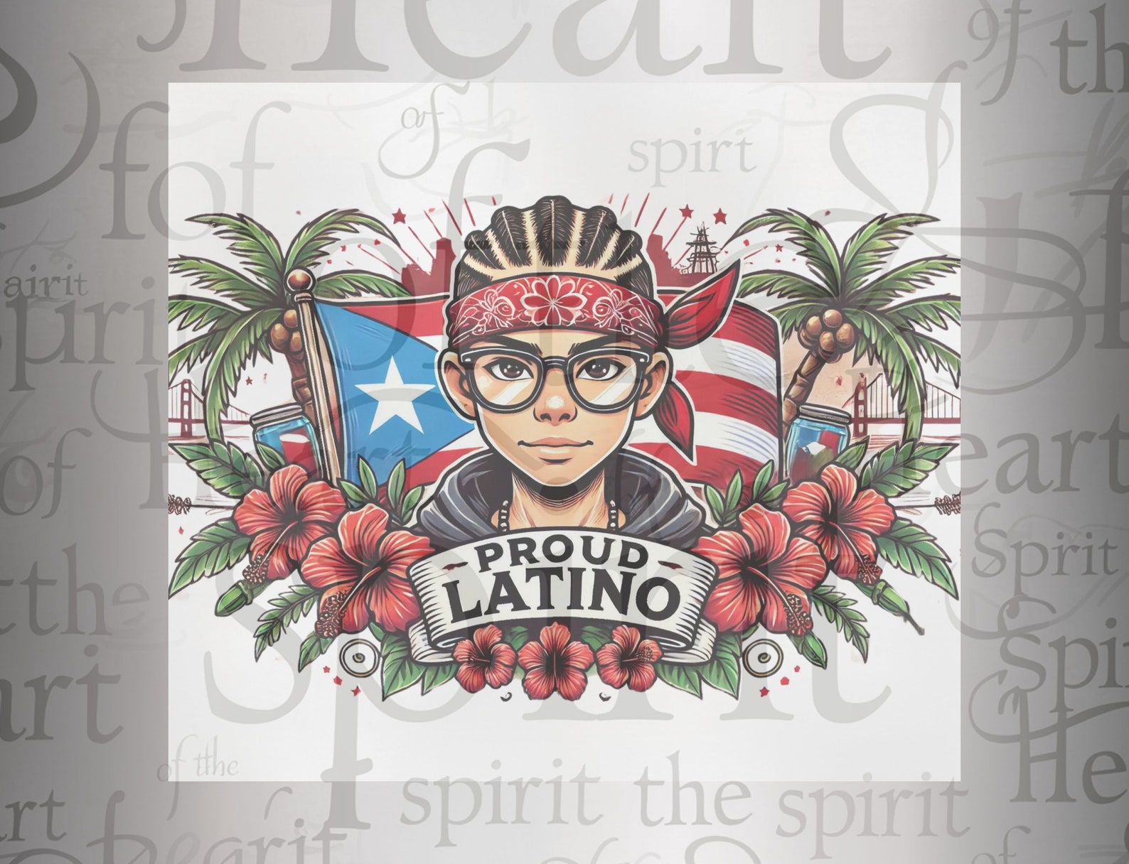 Puerto Rico Proud Latino Clipart | Boricua Designs | Digital Download ...