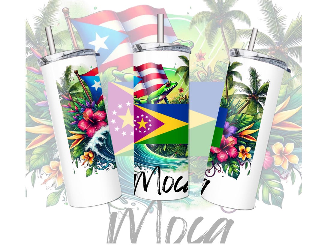 City Flag of Moca Puerto Rico Digital Download 20 Oz Skinny Tumbler ...