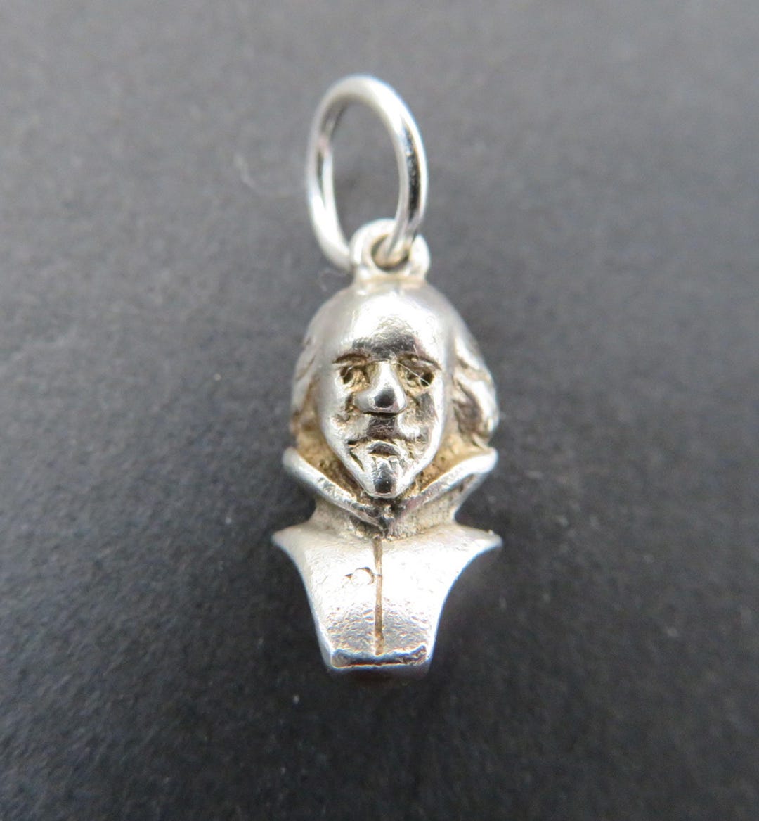 Sterling Silver William Shakespeare Charm, Theatre Interest - Etsy