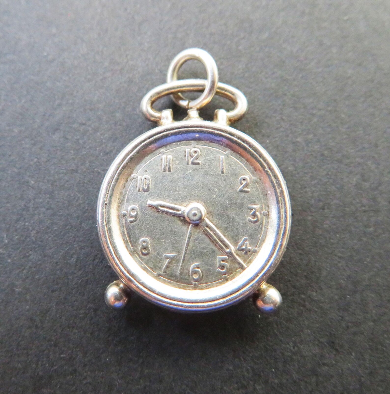 Sterling Silver Alarm Clock Bracelet Charm, Small Pendant - Etsy