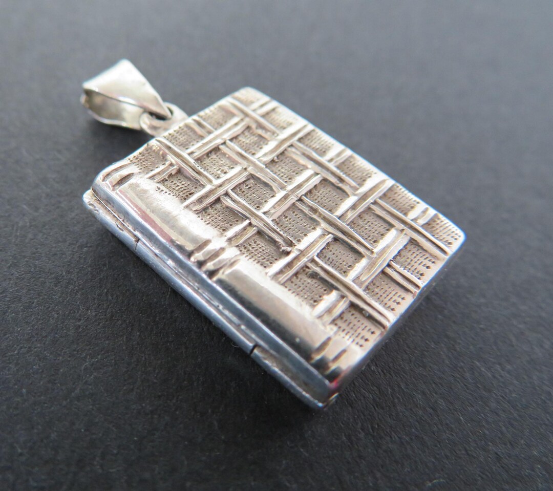 Pretty Sterling Silver Book Locket, Holds 2 Photos - Etsy