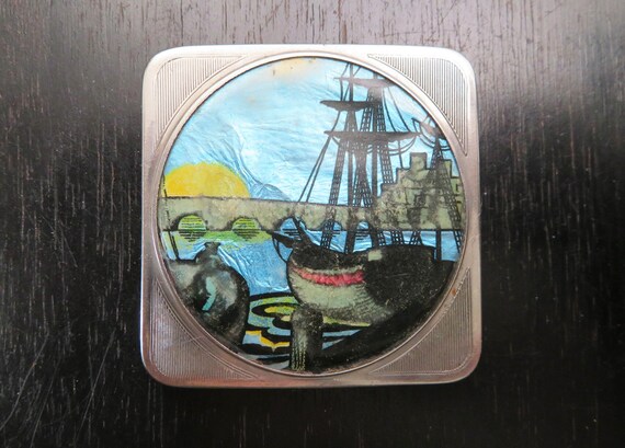 Art Deco Chrome Stratton Compact Stratnoid Foiled Boat - Etsy