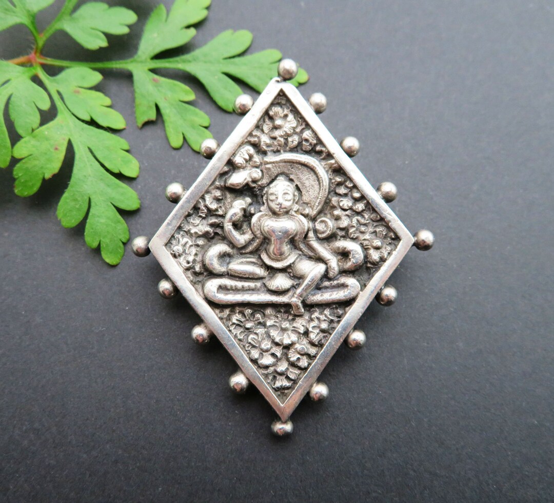 Antique Anglo-indian Silver Brooch Hindu God Victorian Era - Etsy