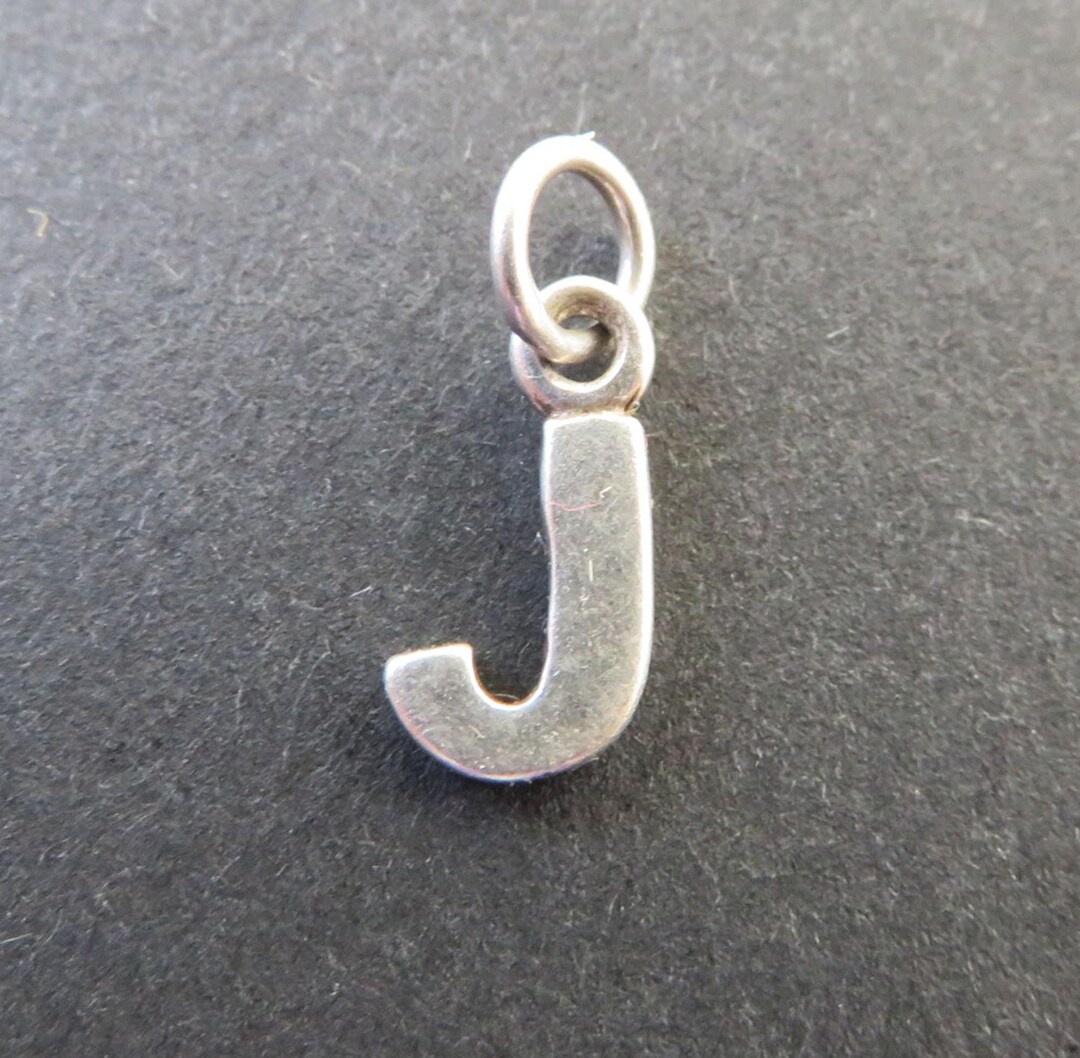 Sterling Silver Capital Name Letter J Pendant, Charm, Alphabet ...