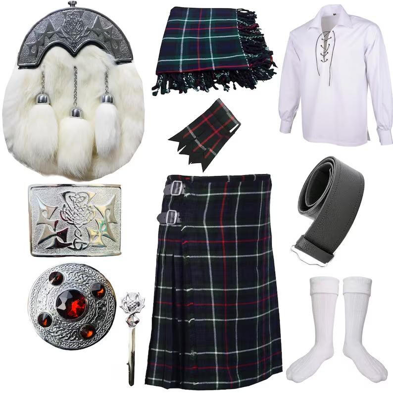Men's Scottish Kilt Set: Stag Head Design, 10-piece Highland Outfit - Etsy
