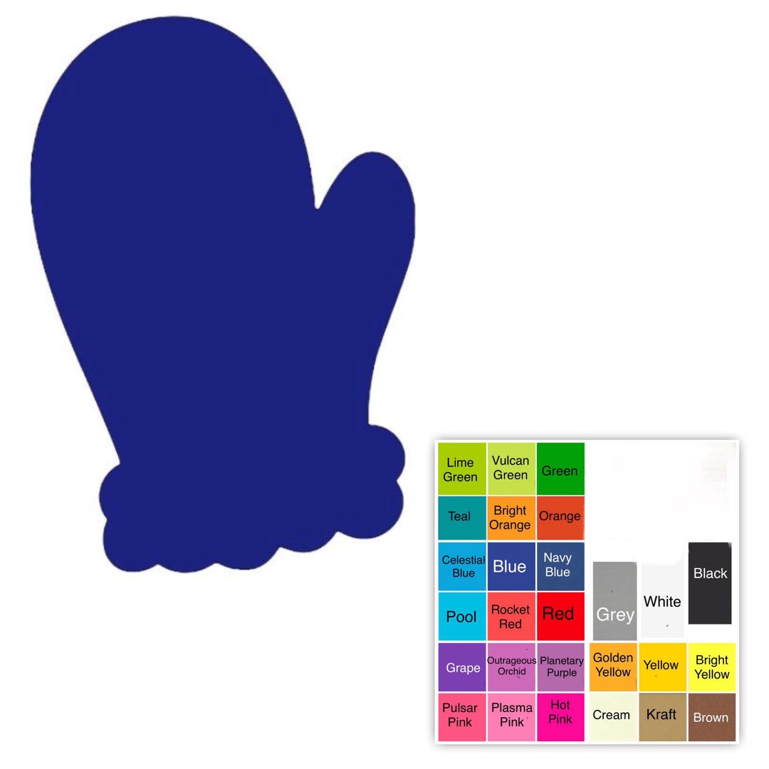 25 Pack – Paper Mitten Shapes, Mitten Die Cuts, Winter Paper Cutouts ...